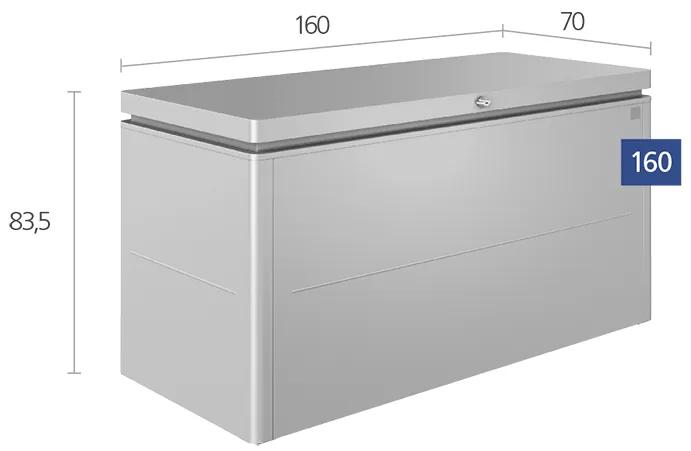 Biohort Úložný box LoungeBox® 160, stříbrná metalíza