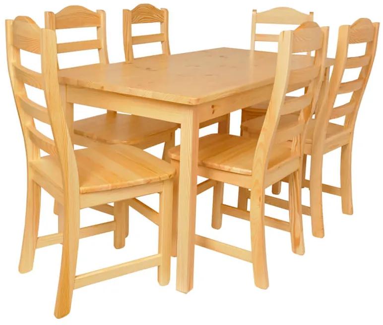 Via-nábytek Jídelní stůl se židlemi Komplet I Povrchová úprava: Borovice (bez laku)
