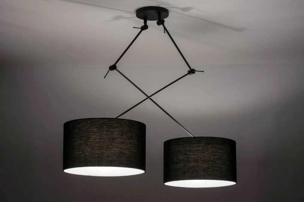 Závěsné designové černé svítidlo nad stůl Snap Light Duo Black and Black