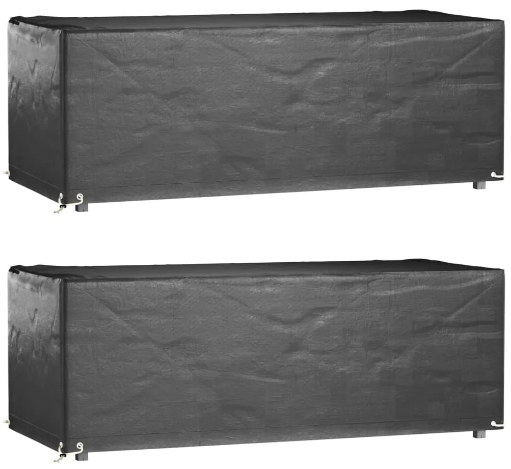 Plachty na zahradní nábytek 2 ks s 8 očky 192x82x65 cm obdélník 3155349