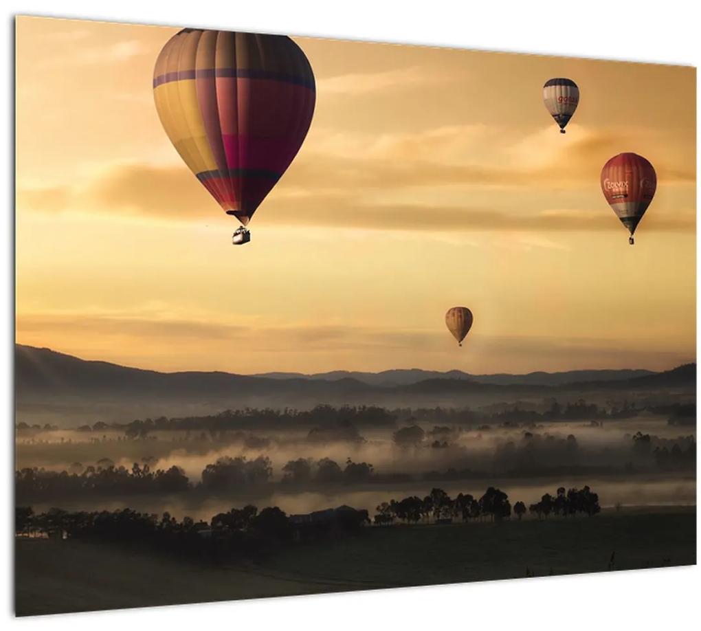 Skleněný obraz - létající balóny (70x50 cm)