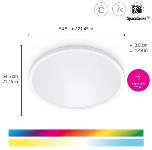WiZ - LED RGB Stmívatelné stropní svítidlo SUPERSLIM LED/32W/230V Wi-Fi bílá