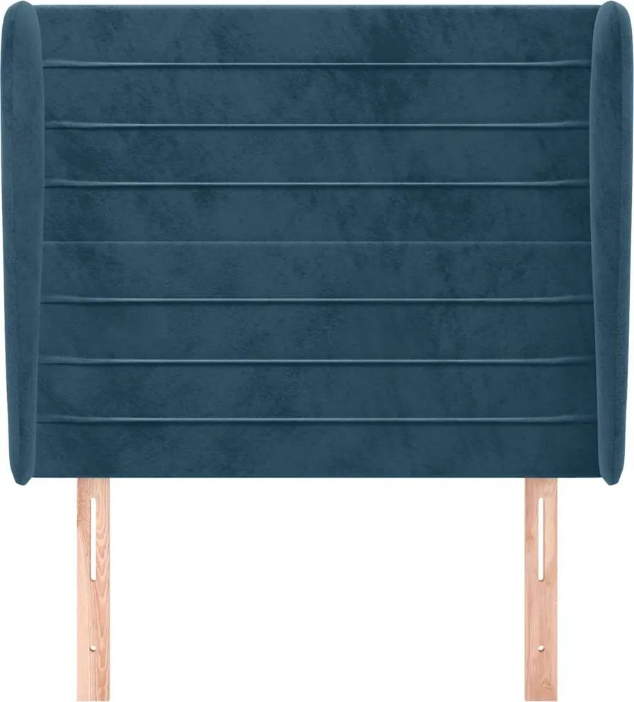 Čelo postele typu ušák tmavě hnědé 103x23x118/128 cm textil 3118142