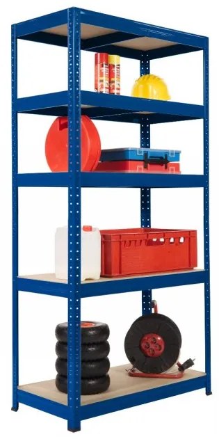 Policový regál Trestles RH 1800x1200x500, nosnost 1750 kg, 5 polic Barva: modrá RH5012-5-MODRA