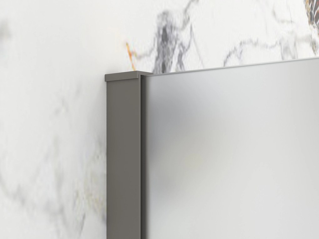 Erga Paris, sprchová zástěna Walk-In 30x200 cm, 8mm sklo námraza, grafitový profil, ERG-V02-PARIS-030x200-FR-GG