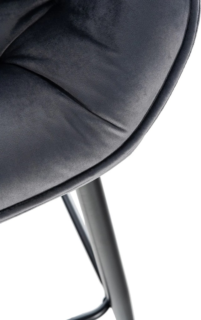 Sada 2 barových židlí Gibson 76 samet – tmavě šedá