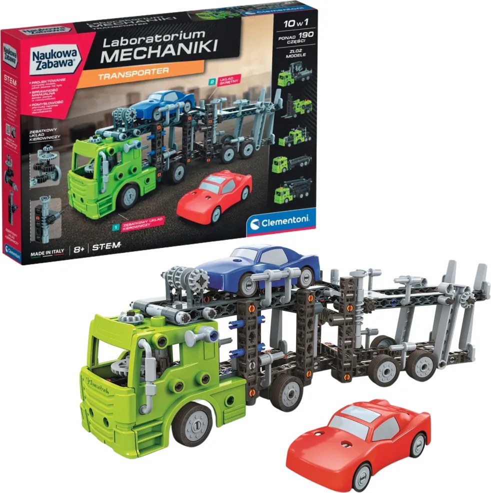 Vědecká hra – Stavebnice Laboratoř mechaniky Transportér, polský jazyk, Clementoni 50249