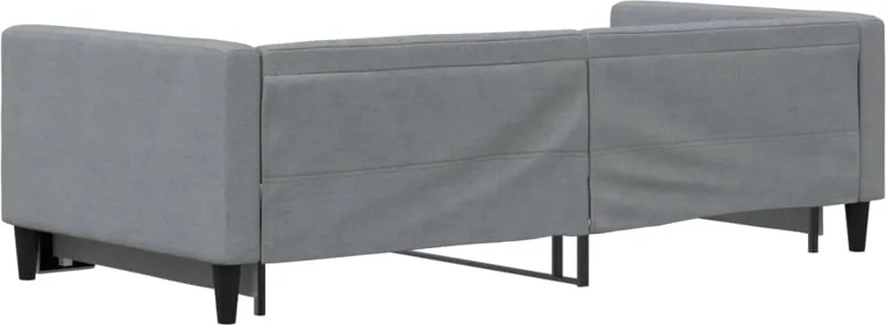 Válenda s přistýlkou světle šedá 90 x 200 cm textil 3196578