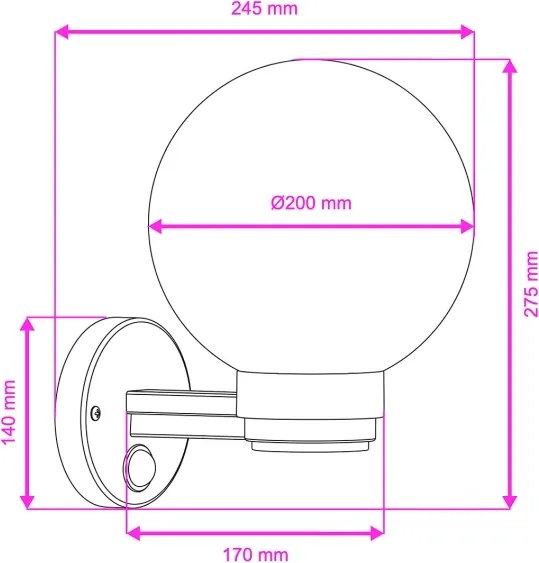 Brilagi - Venkovní nást. svítidlo se senz. HARBOR 1xE27/40W/230V IP33 antr./bílá