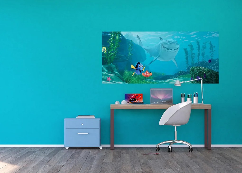 Dětská vliesová fototapeta na zed' Hledá se Nemo Bruce, Disney | 202 x 90 cm | DFTDNH 5314