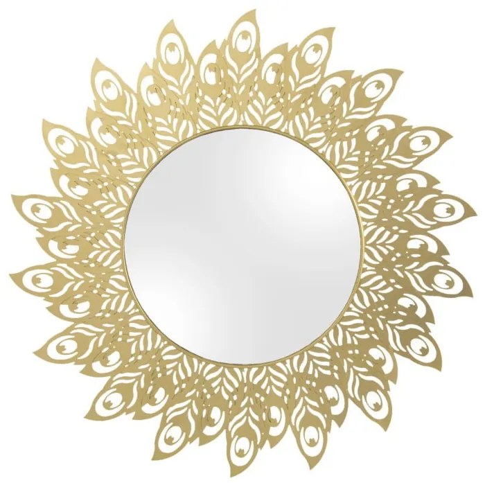 Nástěnné zrcadlo s rámem ve zlaté barvě PT LIVING Peacock Feathers, 60 x 30 cm