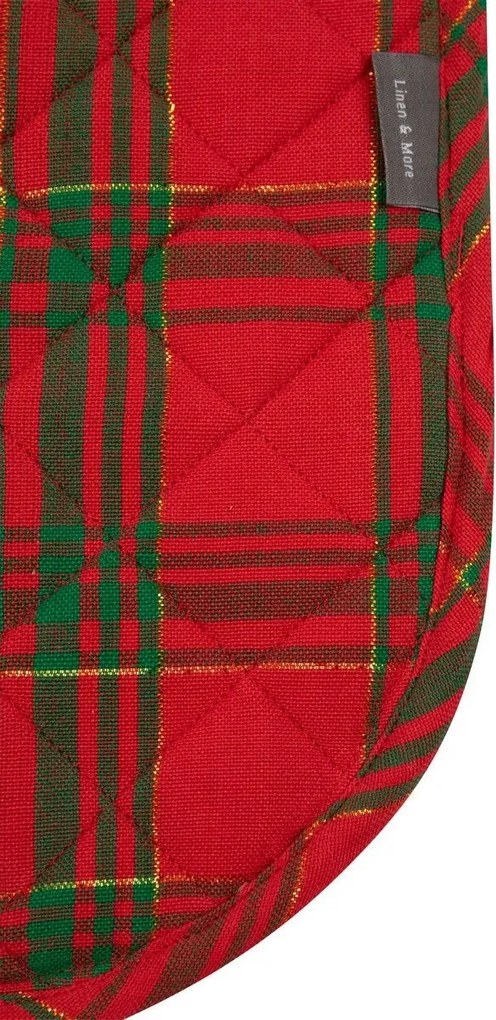Červeno-zelená vánoční dvojitá chňapka Wonder Christmas – 85*18*2,6 cm