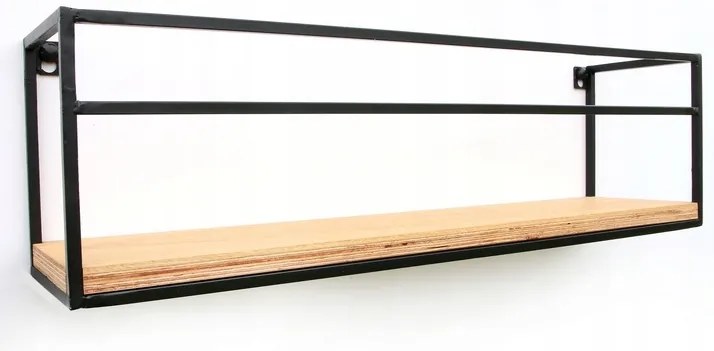 Nástěnná police Kisa 60 cm černá/hnědá
