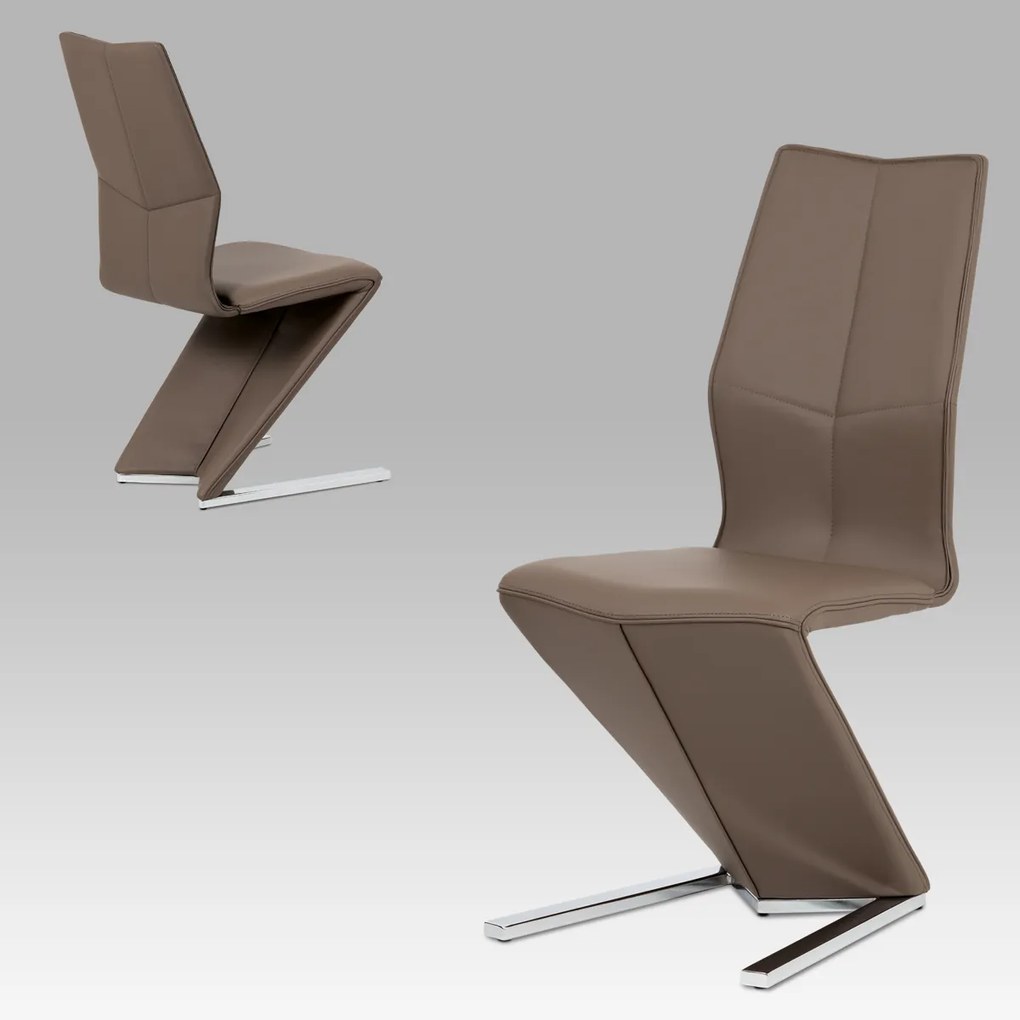 Artium Jídelní židle, cappuccino ekokůže, chrom - HC-788 CAP