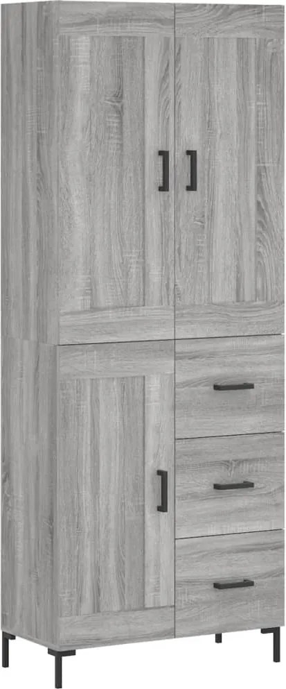 Skříň highboard šedá sonoma 69,5 x 34 x 180 cm kompozitní dřevo 3200007