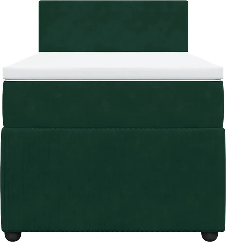 Box spring postel s matrací tmavě zelená 80 x 200 cm samet 3289887