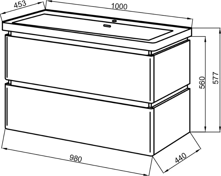 Lavedo Lion II 100 White koupelnová skříňka s umyvadlem z litého mramoru