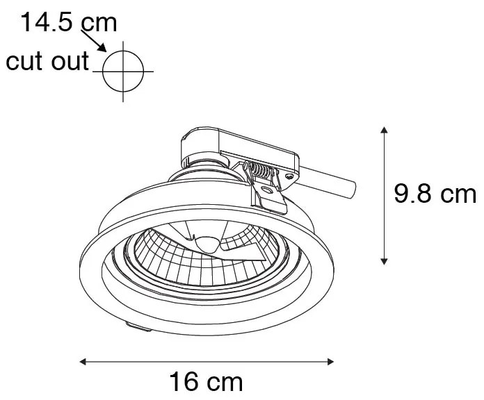 Chytré kulaté zapuštěné bodové svítidlo bílé nastavitelné vč. Wifi GU10 111m - Chuck 111