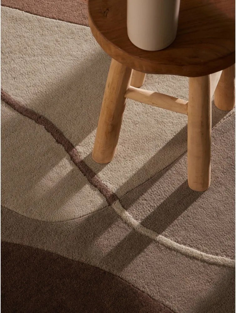 Hnědý vlněný kulatý koberec ø 160 cm Muse – Villeroy&Boch