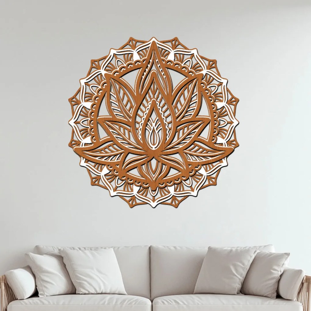 dřevo života Dřevěná vrstvená mandala KVĚT VĚČNOSTI Zvolte rozměr (cm): 60x60, Zvolte barvu dekoru: Třešeň-Ořech-Wenge