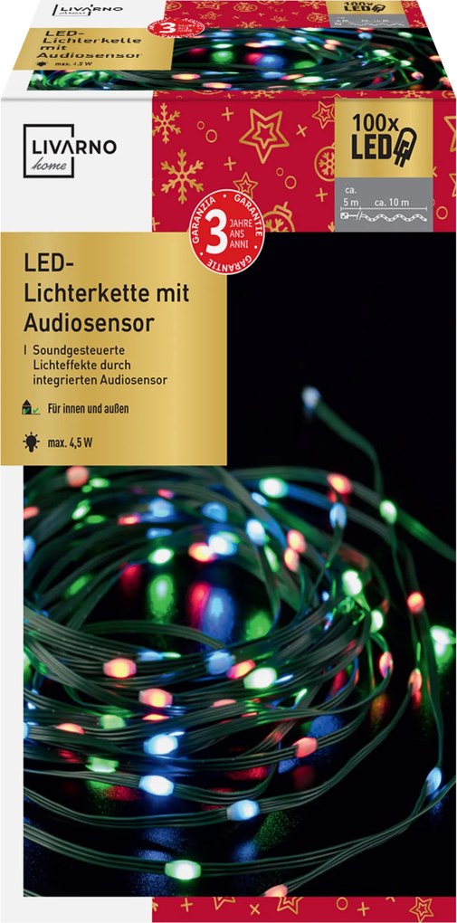Livarno Home LED světelný řetěz se zvukovým senzorem (zelená)