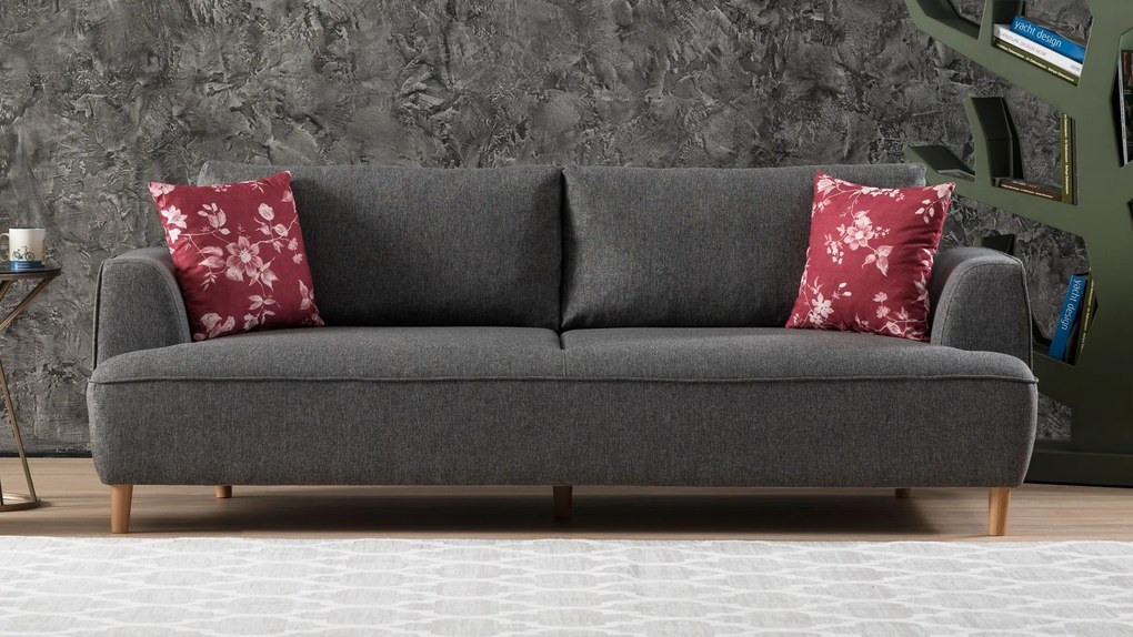 Hanah Home Pohovka FELIX tmavě šedá 230 cm 825BLC1379