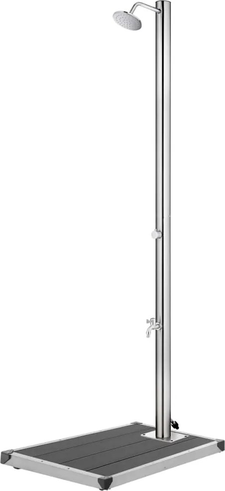 Zahradní sprcha s šedou základnou 220 cm nerezová ocel 3070783