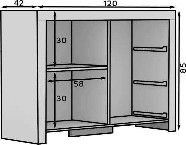 ADRK Furniture Komoda 3SZ1D CESIRO