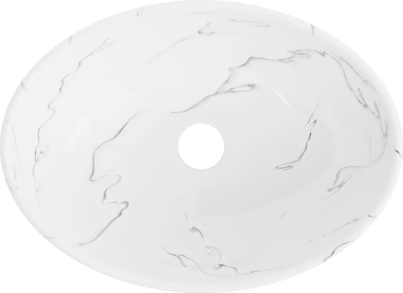 Mexen Elza, umyvadlo na desku 405x330x140 mm, bílá-imitace kamene, 21014081