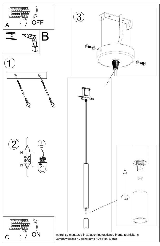 Sollux Lighting Závěsné svítidlo WEZYR 1 Černá