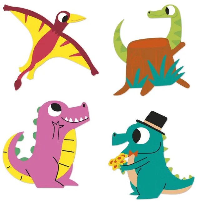 Janod Stickers Samolepky Dinosauři 100ks 3+