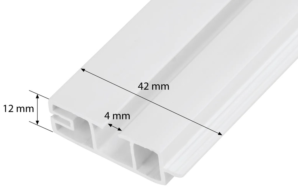 Dekodum Stropní kolejnice z PVC jednořadá bílá Délka: 150 cm, Typ přichycení: háčky