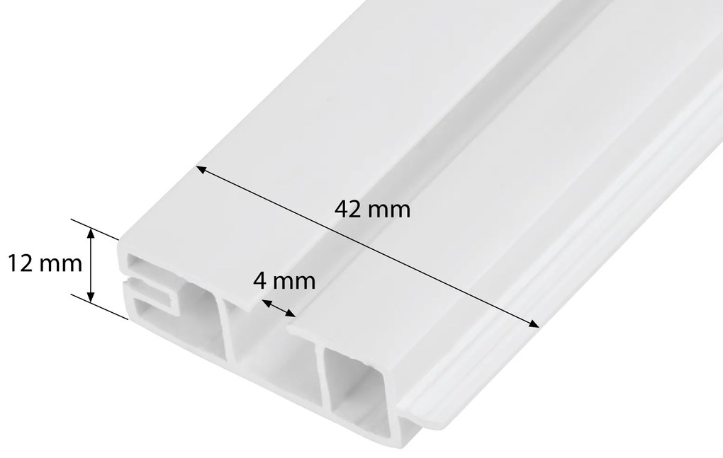 Dekodum Stropní kolejnice z PVC jednořadá bílá Délka: 200 cm, Typ přichycení: žabky