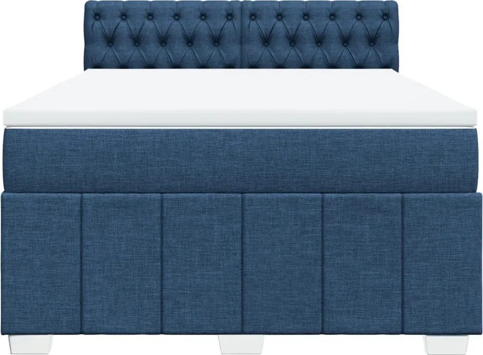 Box spring postel s matrací modrá 160x200 cm textil 3287132