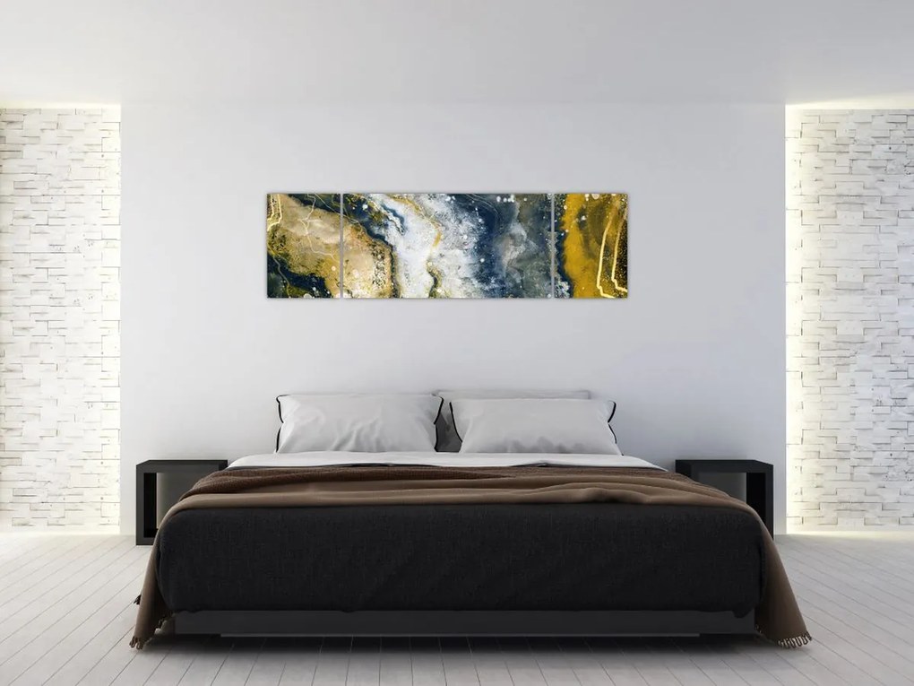 Obraz - Zlatá abstrakce (170x50 cm)