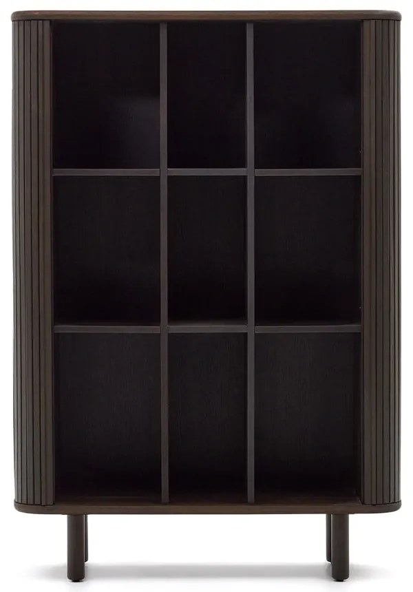 Tmavě hnědá skříňka v dekoru jasanu s posuvnými dveřmi 110x160x40 cm Mailen – Kave Home