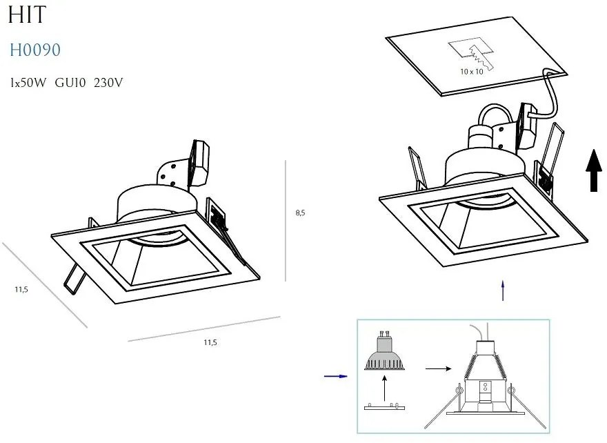 Maxlight H0090 HIT I Zápustné svítidlo, černé