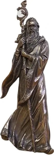 Merlin Ambrosius – čaroděj a druid, fantasy  dekorace, soška Veronese WU76427A1