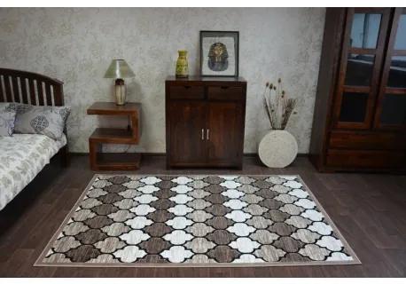 koberec AKRYL YAZZ 3766 Losos, Marocký jetel, Mříž, tmavě béžová velikost 240x330 cm | krásné koberce cz