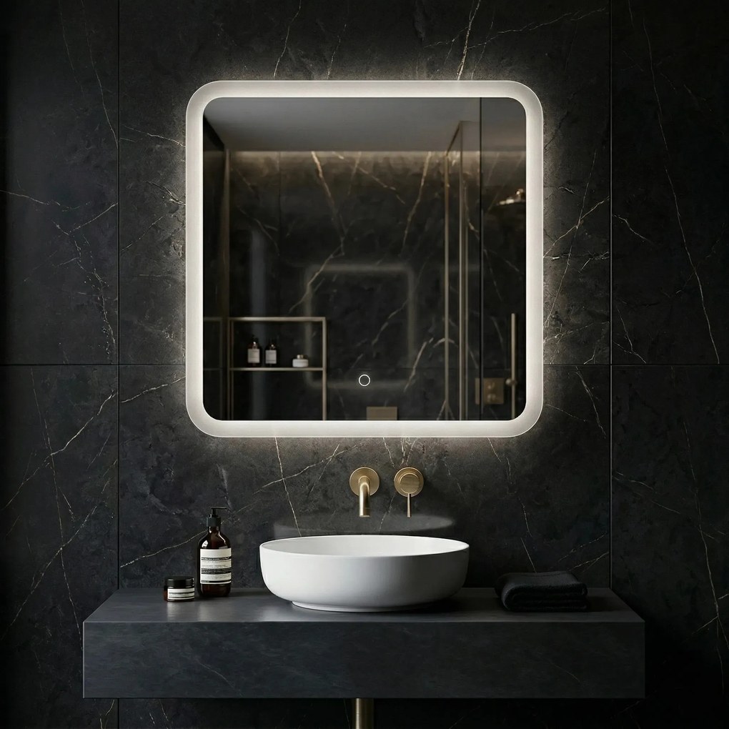 Tutumi Zrcadlo 70x70 cm s regulovatelným LED osvětlením HOM-01521
