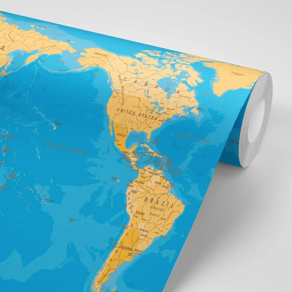 Tapeta mapa světa v zajímavém provedení