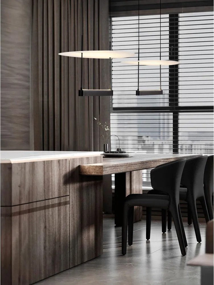 Bílé/matně černé hliníkové LED stmívatelné závěsné svítidlo ø 40 cm Diona – Nova Luce