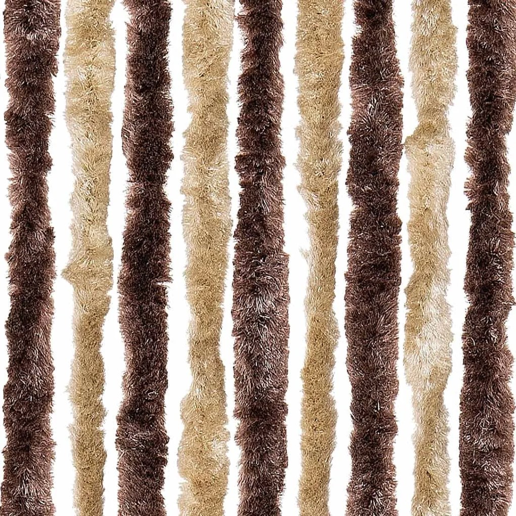 Závěs proti hmyzu béžový a světle hnědý 56 x 200 cm Chenille 315120