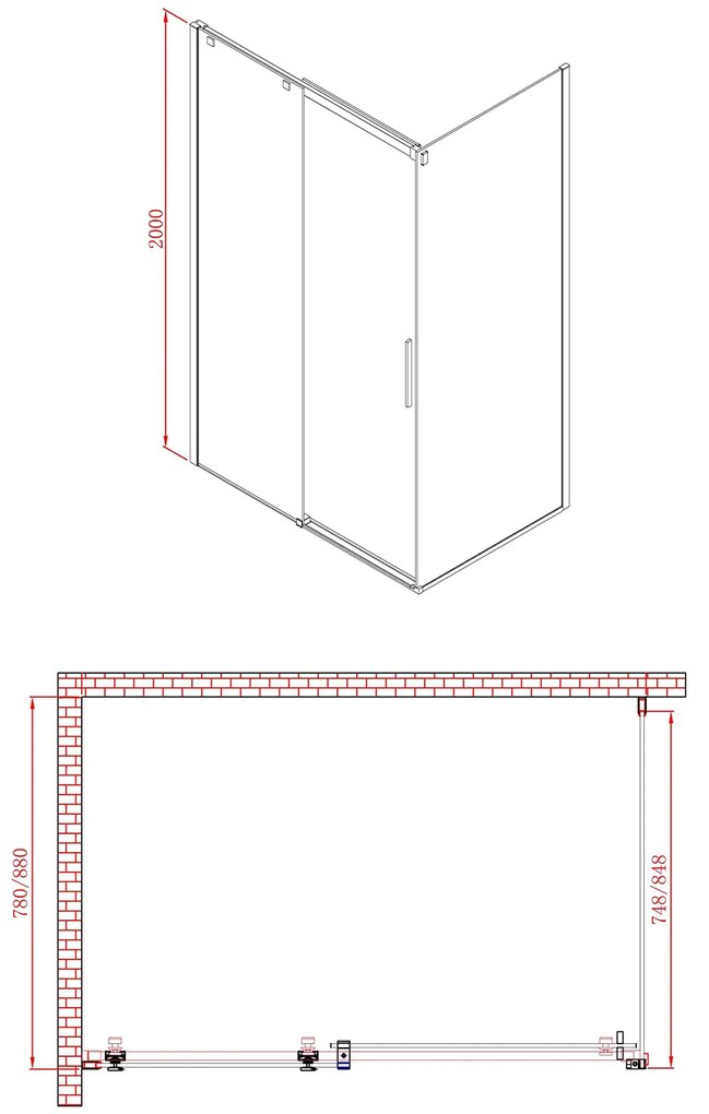 Polysan, ALTIS LINE boční stěna 800mm, čiré sklo, AL5915