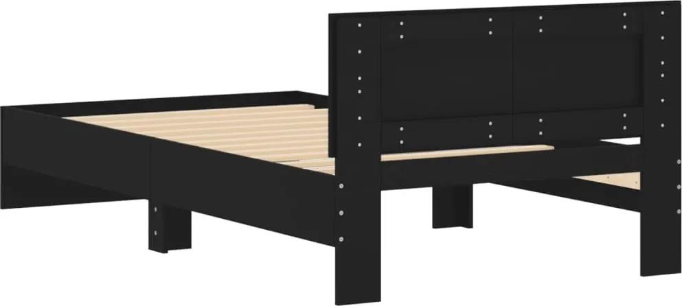vidaXL Rám postele s čelem 100 x 200 cm kompozitní dřevo [838618] Barva: Černá