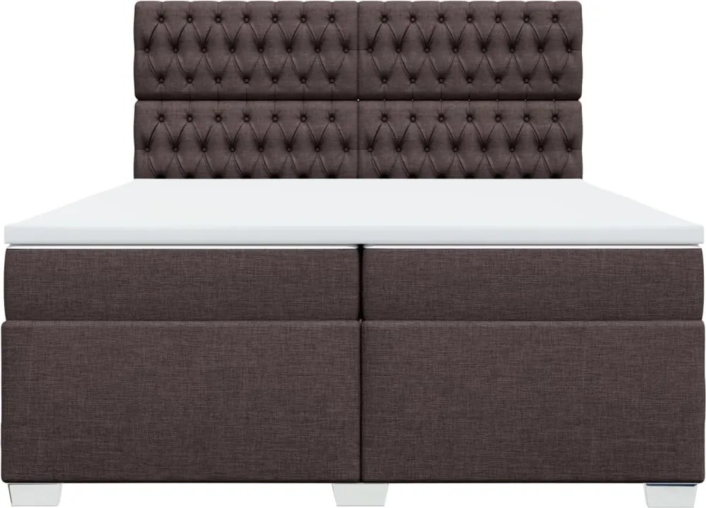 Box spring postel s matrací tmavě hnědá 200x200 cm textil 3292905