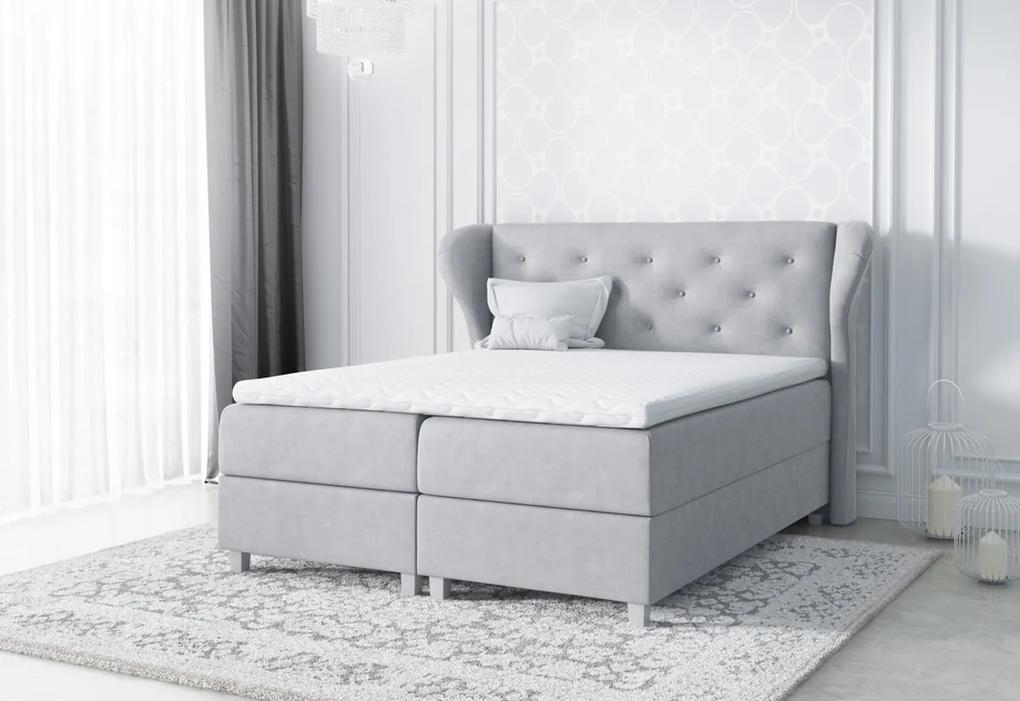 Čalouněná postel BAKARAT + úložný prostor + topper