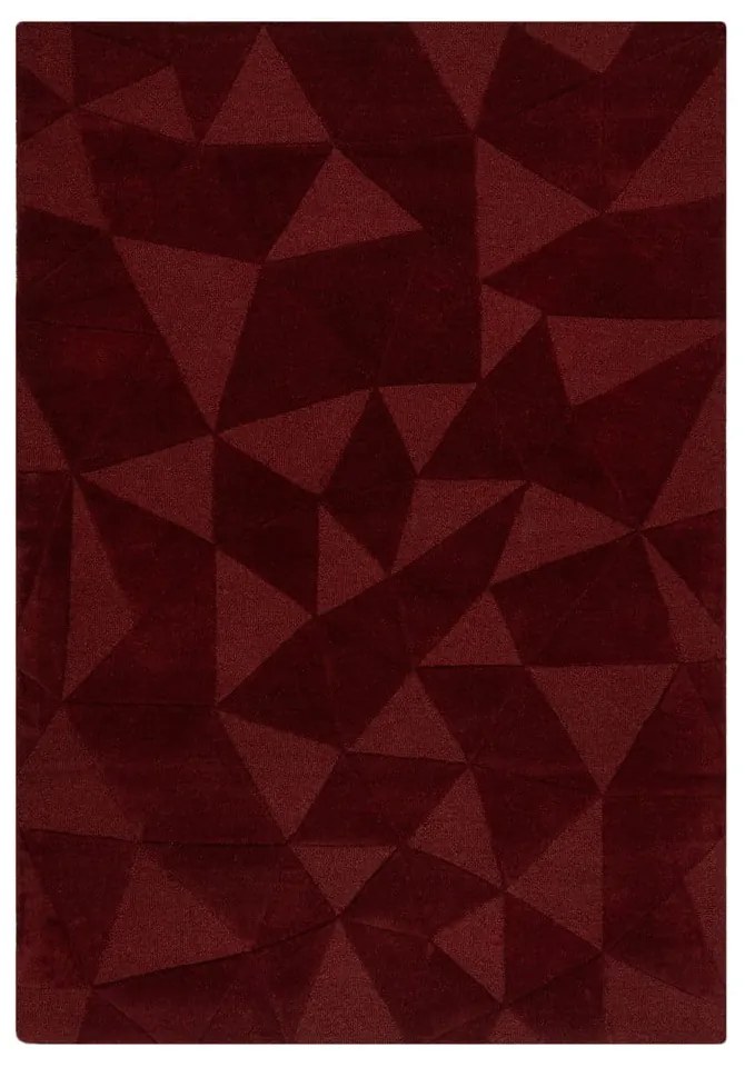 Vínový ručně tkaný vlněný koberec 160x230 cm Shard Red – Flair Rugs