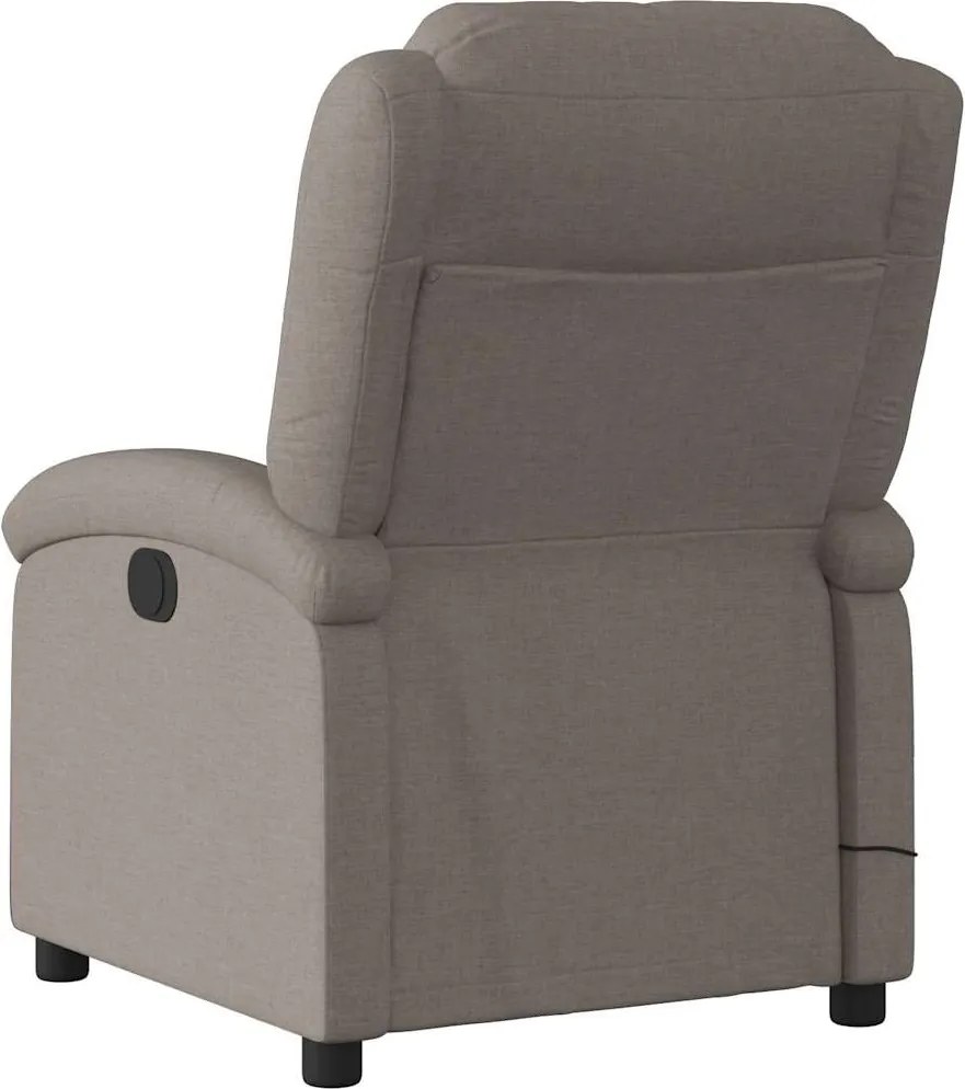 Elektrické masážní polohovací křeslo taupe textil 3204160