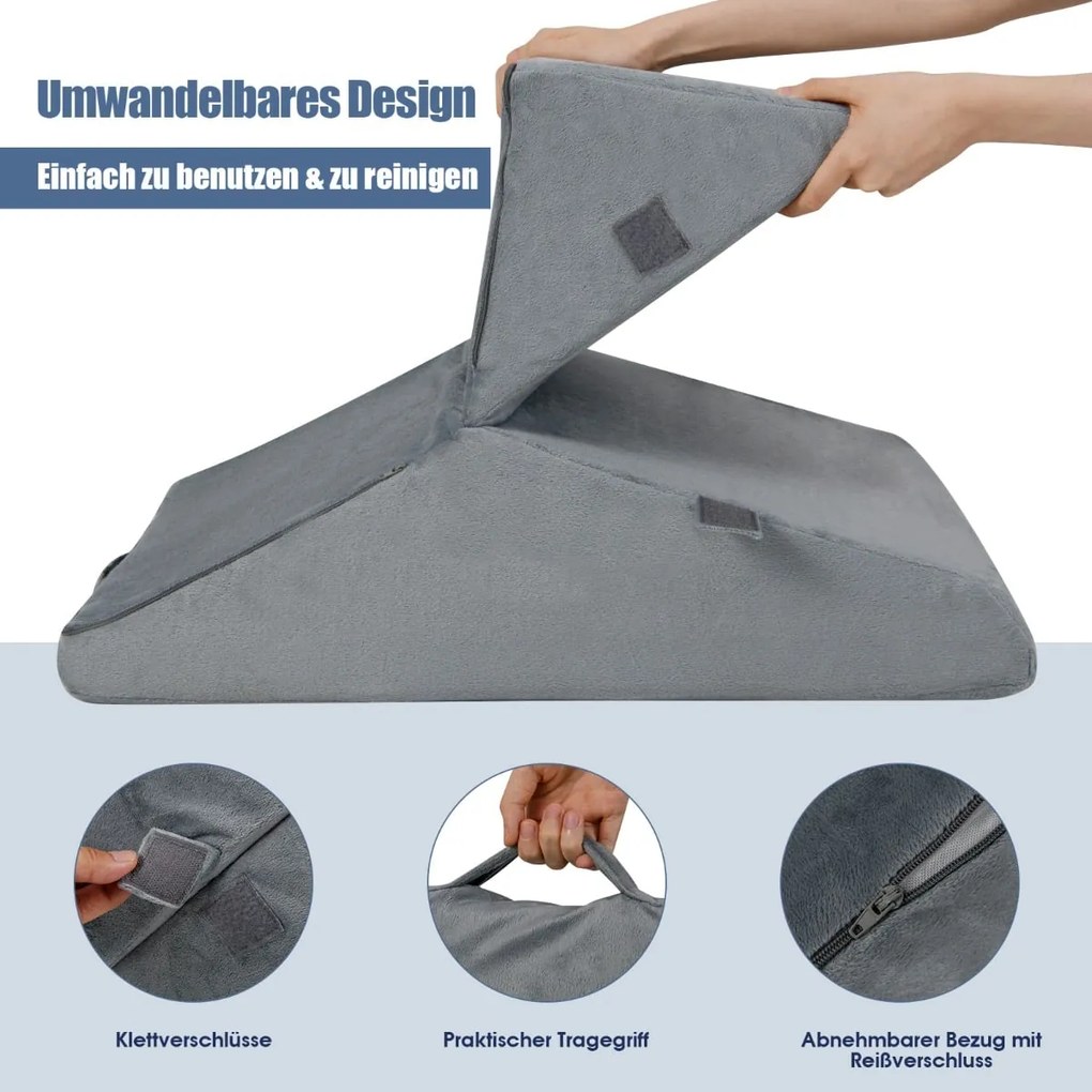 Costway Bed Wedge Polštář Nastavitelný Memory Foam Polštář naklápěcí Klínový